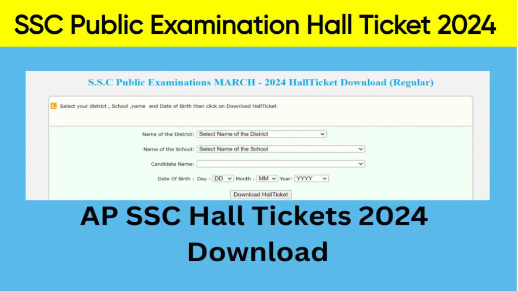 AP SSC Public Examination Hall Ticket 2024 @ bsc.ap.gov.in hall ticket 2024